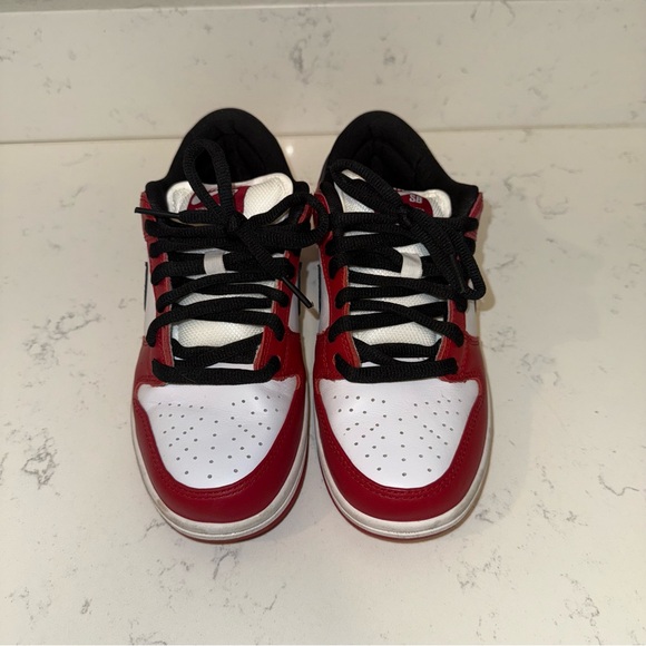 Nike | Shoes | Nike Sb Dunks Red And White Low Sneakers Size Womens 7 ...